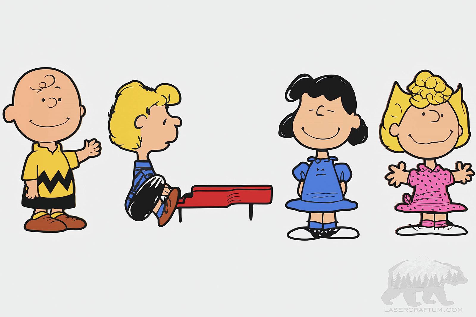 Peanuts Layered Design for cutting - LaserCraftum