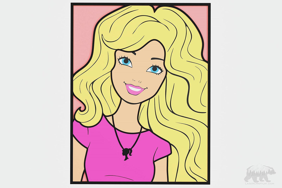 Barbie Layered Design for cutting - LaserCraftum
