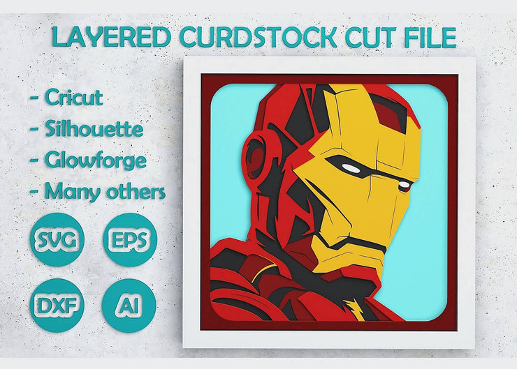 Iron Man Shadow Box. File for cutting - LaserCraftum