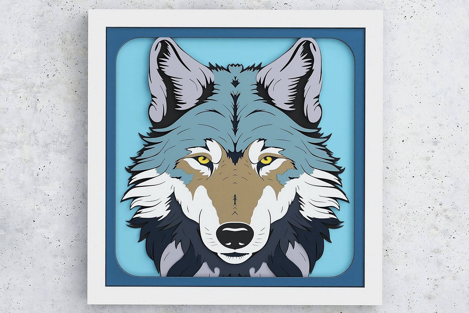 Wolf Shadow Box. File for cutting - LaserCraftum