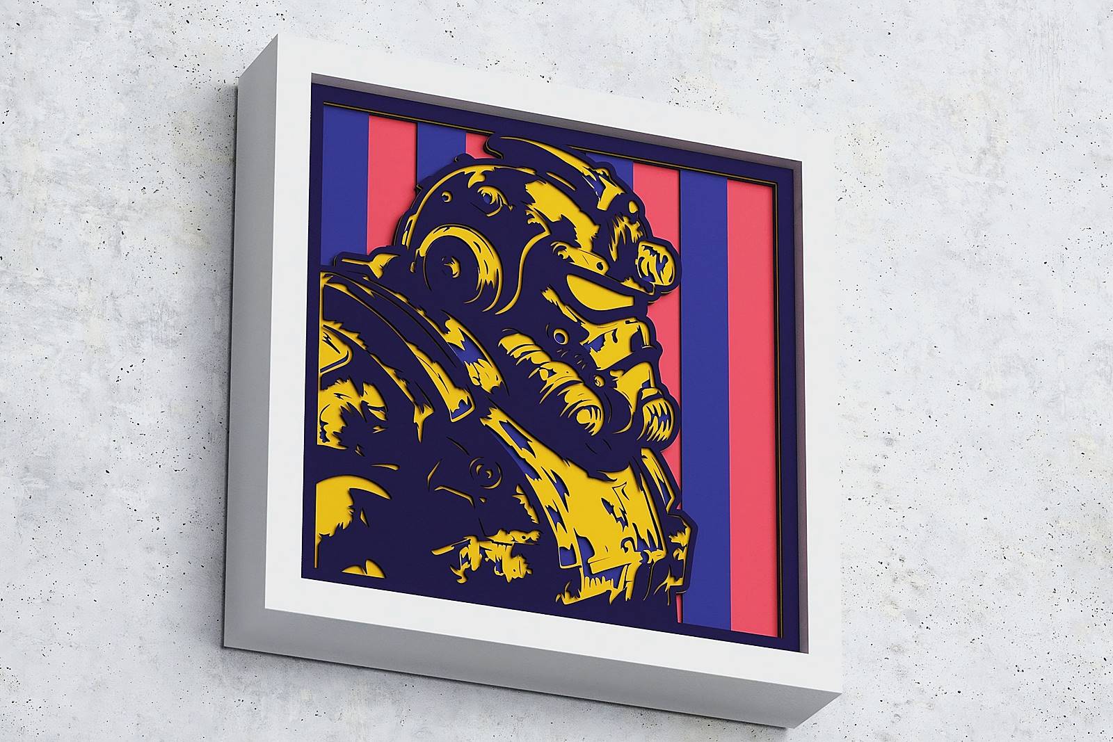 Armored Guy Shadow Box. File for cutting - LaserCraftum