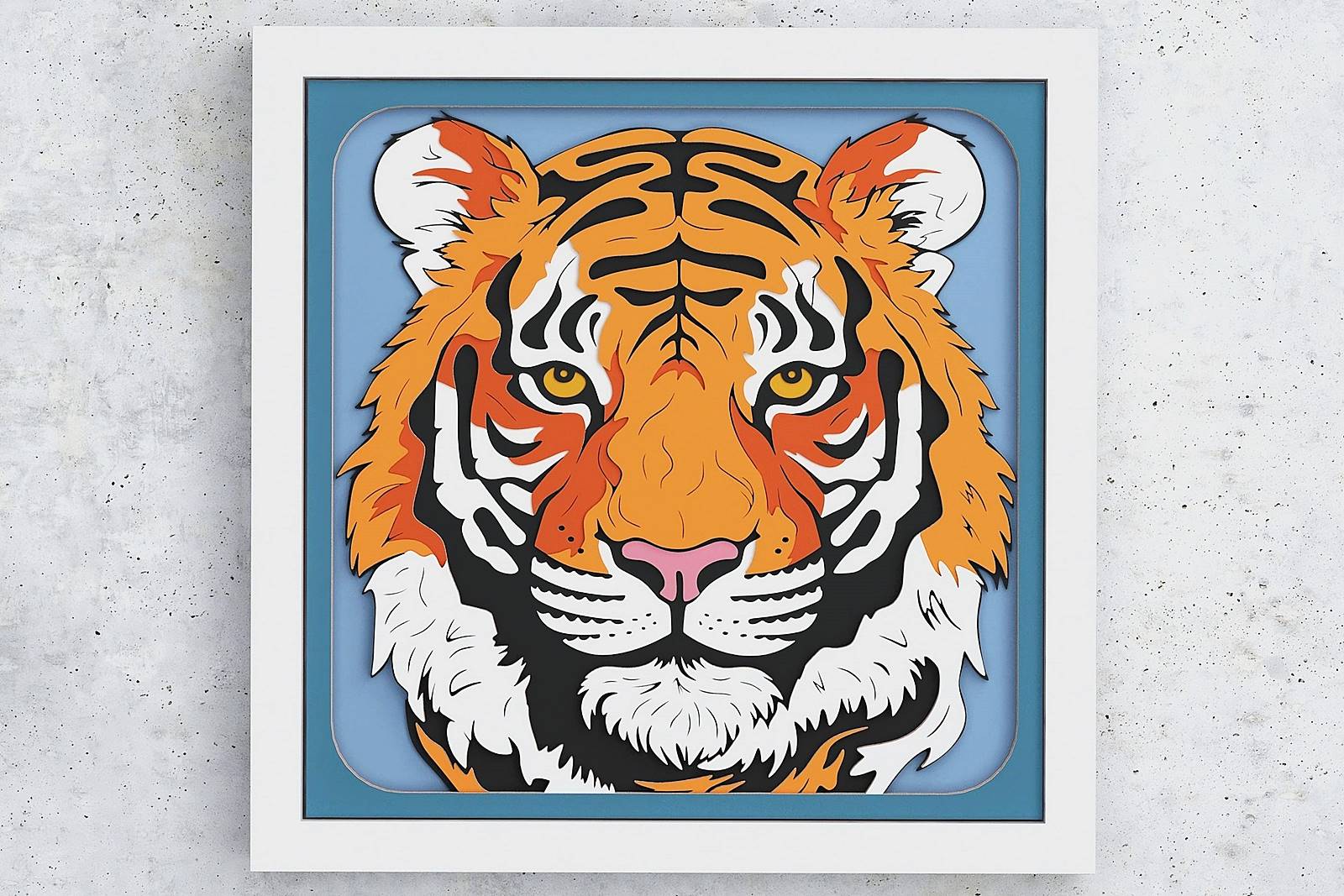 Tiger Shadow Box. File for cutting - LaserCraftum
