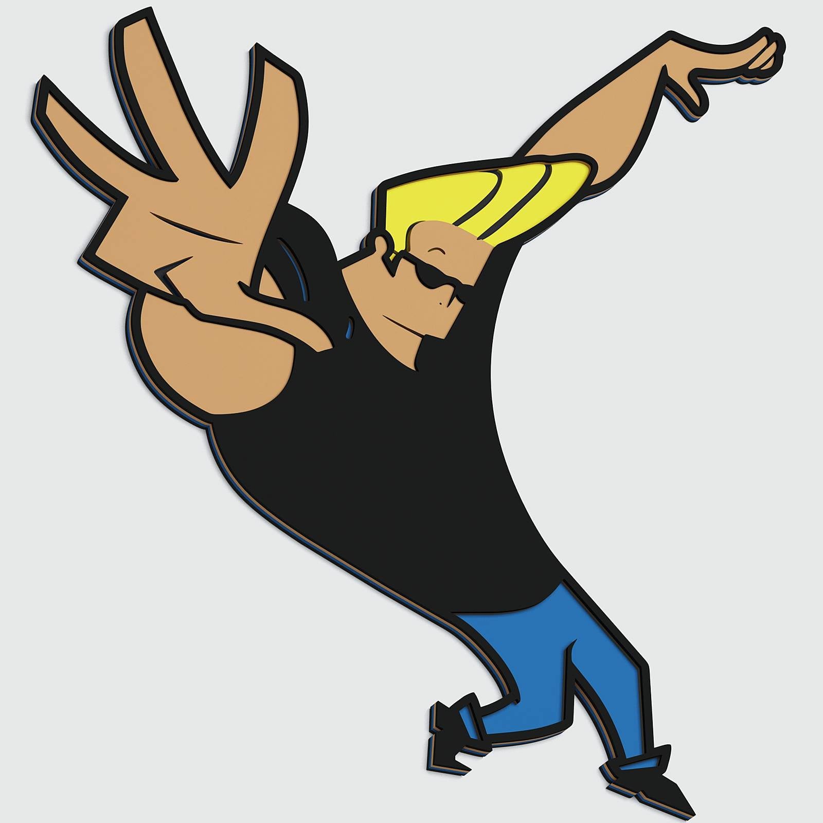 Johnny Bravo Layered Design for cutting - LaserCraftum