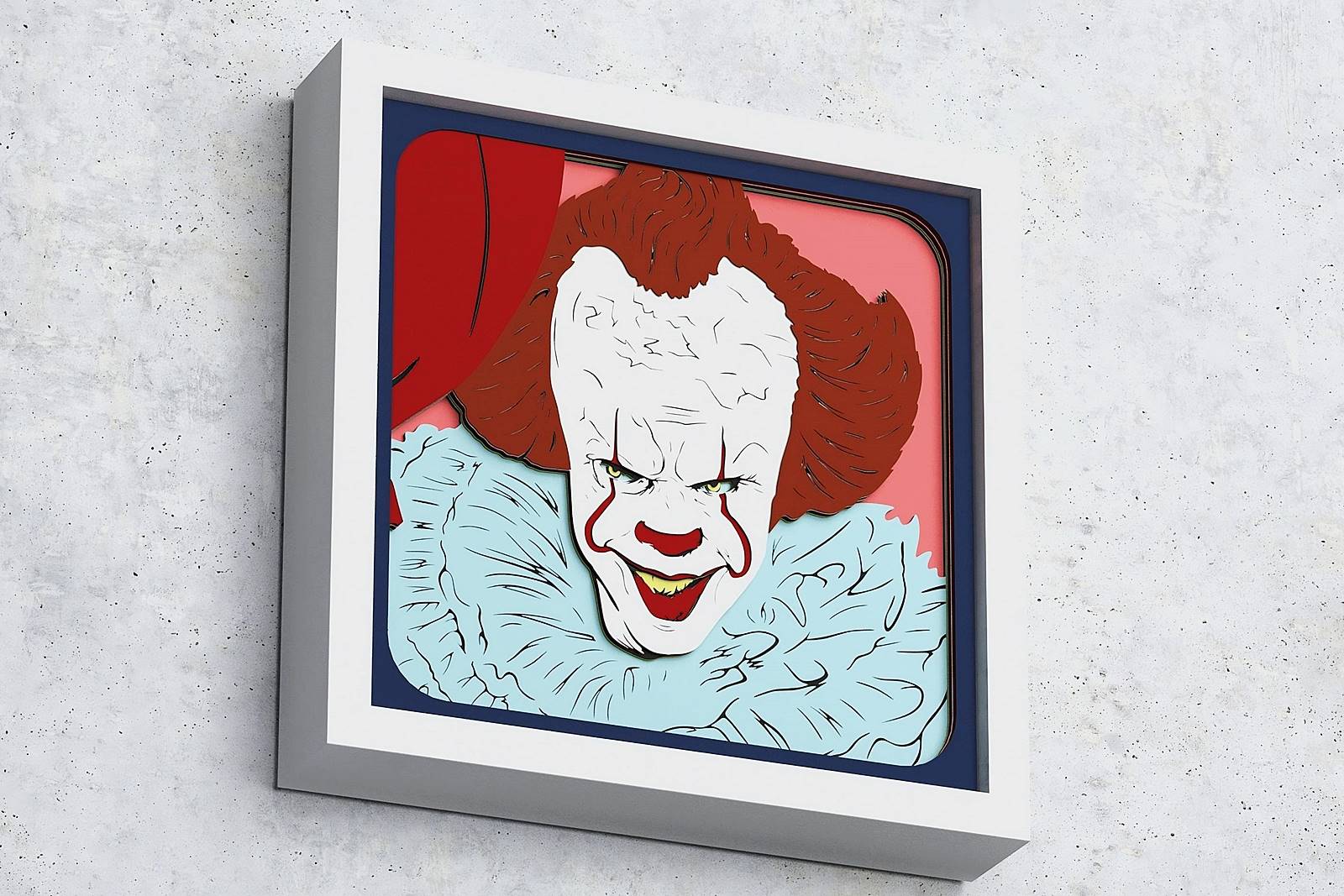 Pennywise Shadow Box. File for cutting - LaserCraftum