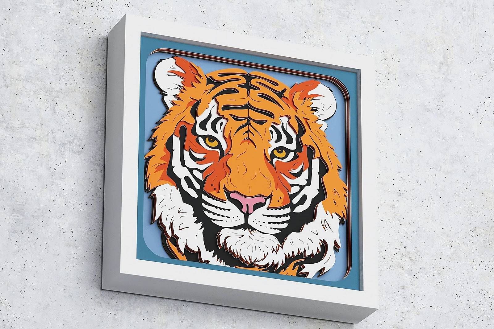 Tiger Shadow Box. File for cutting - LaserCraftum