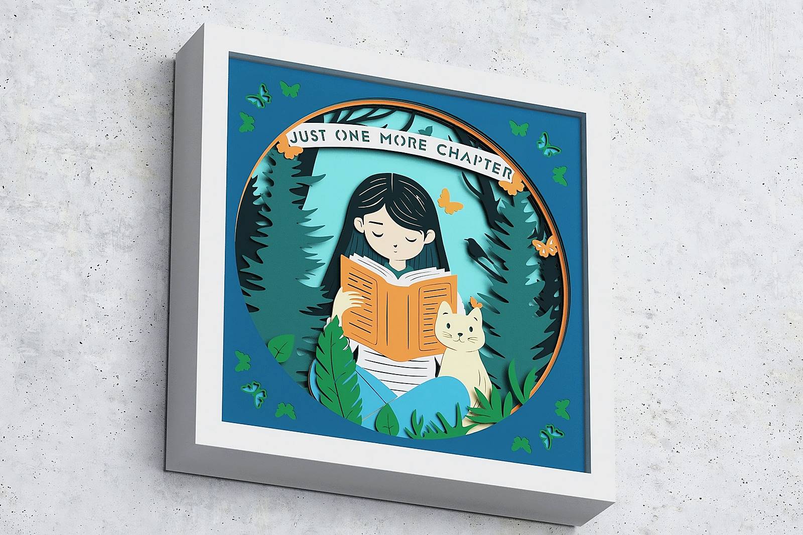 Book Lover Shadow Box. File for cutting - LaserCraftum