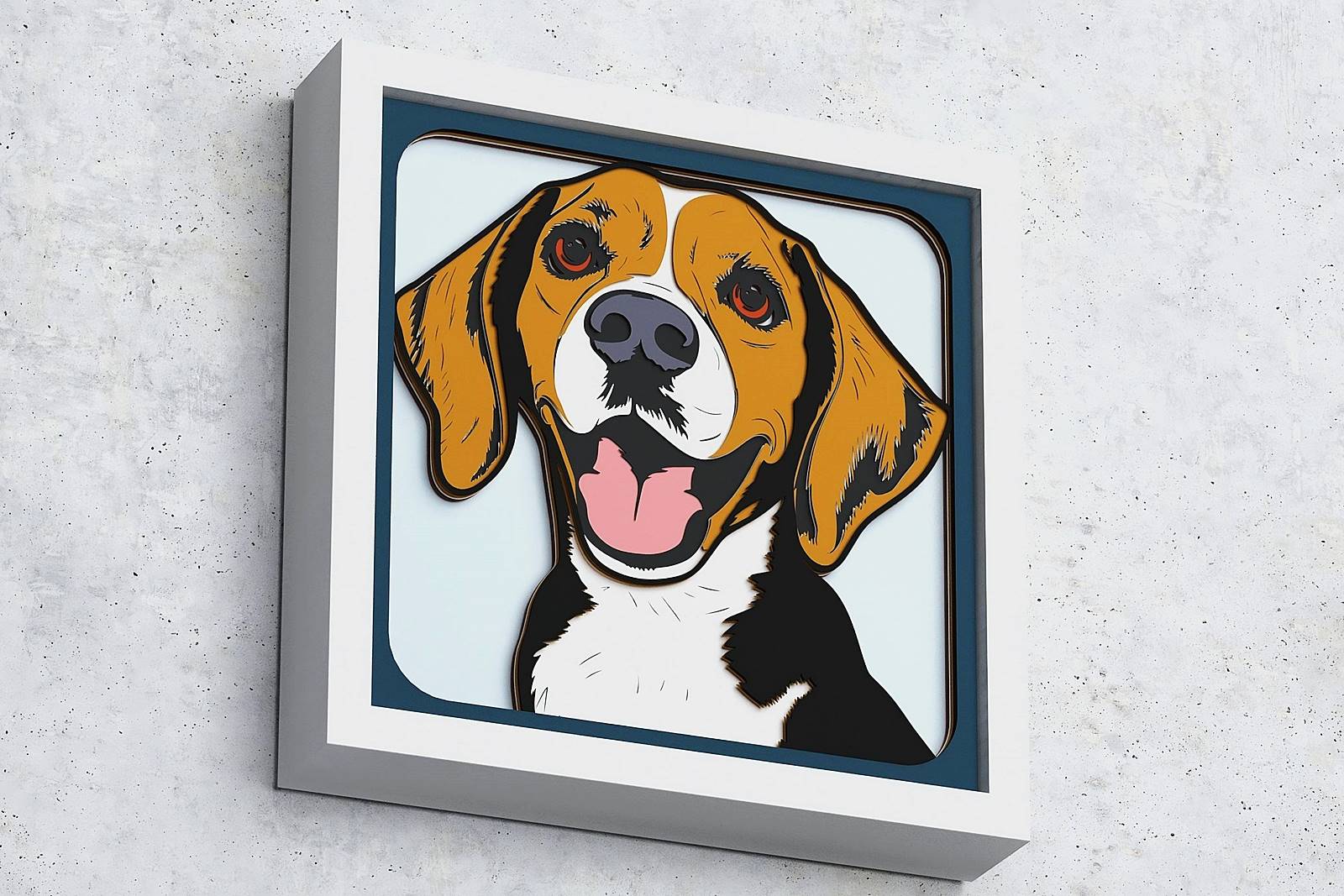 Beagle Shadow Box. File for cutting - LaserCraftum