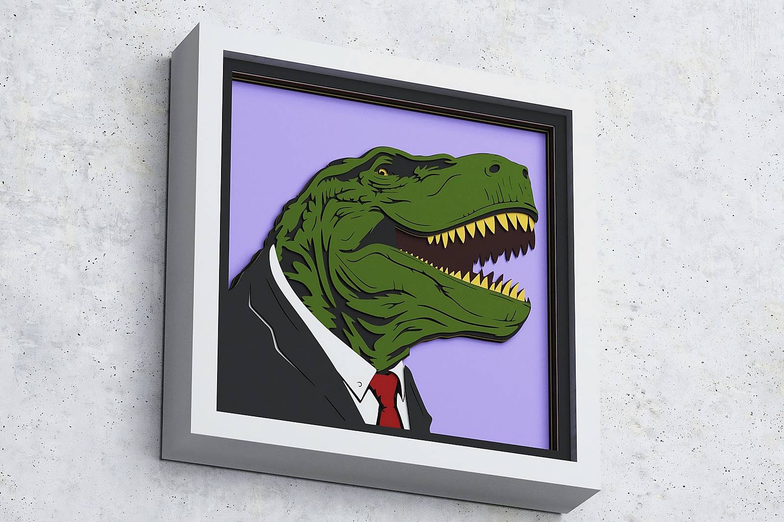 T-Rex Shadow Box. File for cutting - LaserCraftum