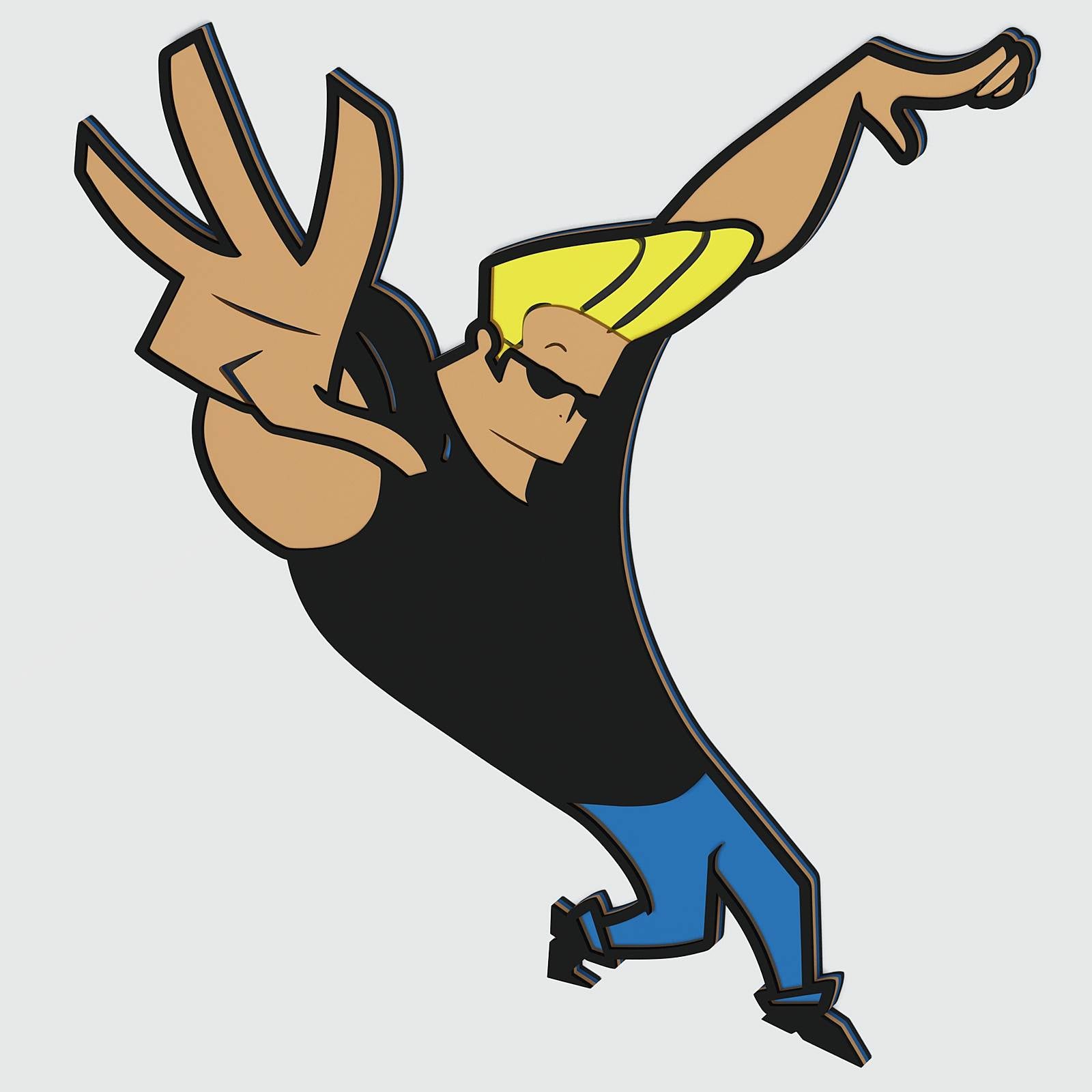 Johnny Bravo Layered Design for cutting - LaserCraftum