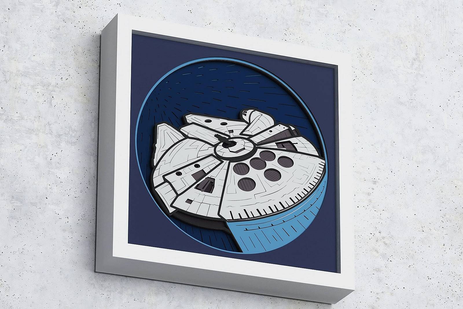 Millennium Falcon Shadow Box. File for cutting - LaserCraftum