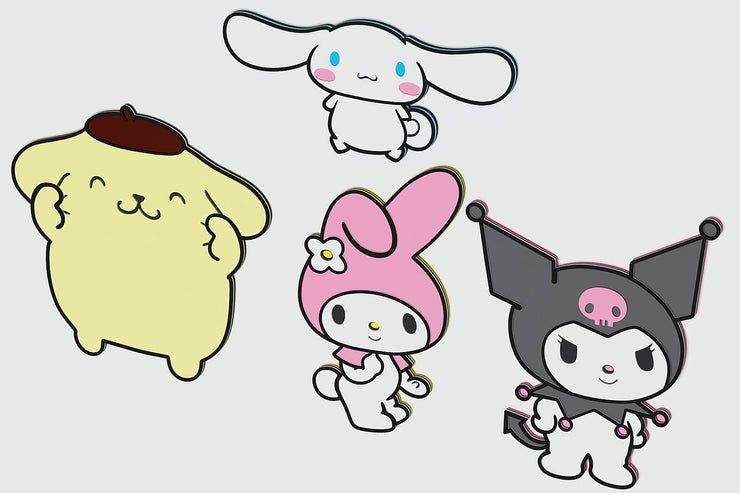 Sanrio Layered Designs for cutting - LaserCraftum