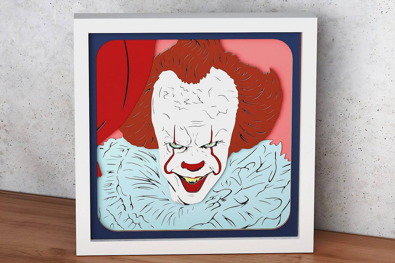 Pennywise Shadow Box. File for cutting - LaserCraftum
