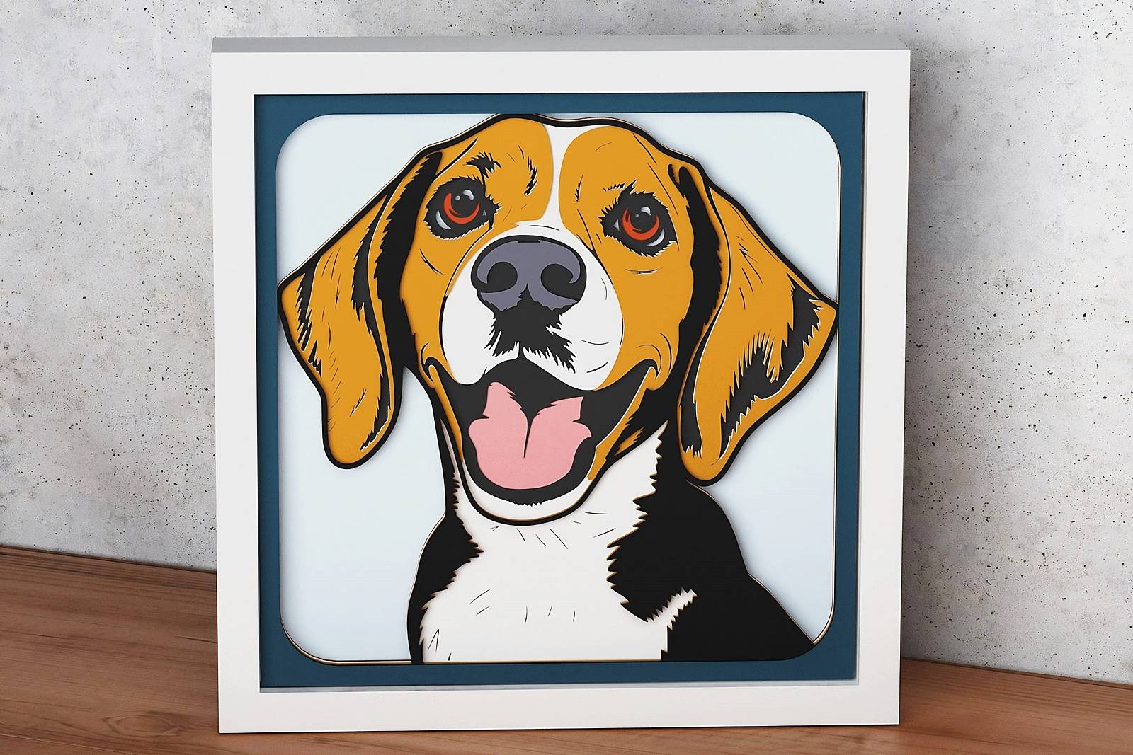 Beagle Shadow Box. File for cutting - LaserCraftum