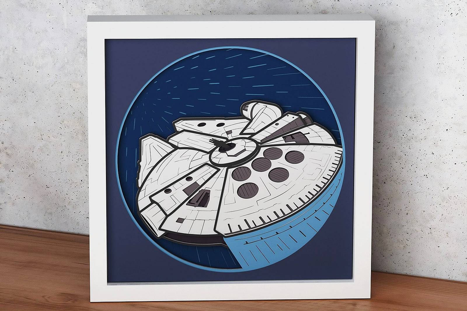 Millennium Falcon Shadow Box. File for cutting - LaserCraftum