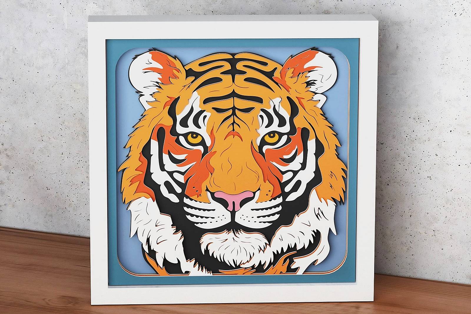 Tiger Shadow Box. File for cutting - LaserCraftum