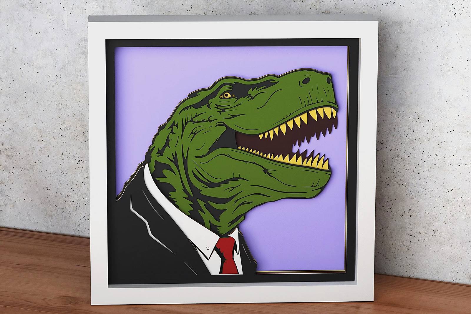 T-Rex Shadow Box. File for cutting - LaserCraftum