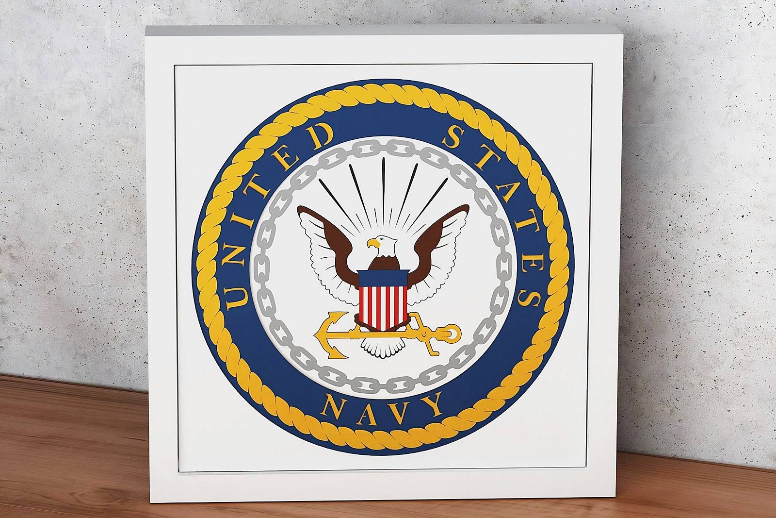 US Navy Force Emblem Shadow Box. File for cutting - LaserCraftum