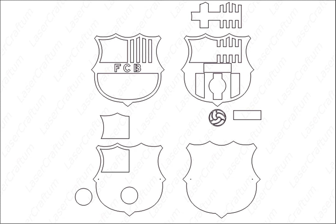Barcelona Logo Layered Design for cutting - LaserCraftum