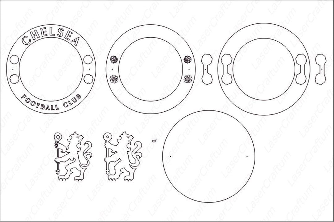 Chelsea Logo Layered Design for cutting - LaserCraftum
