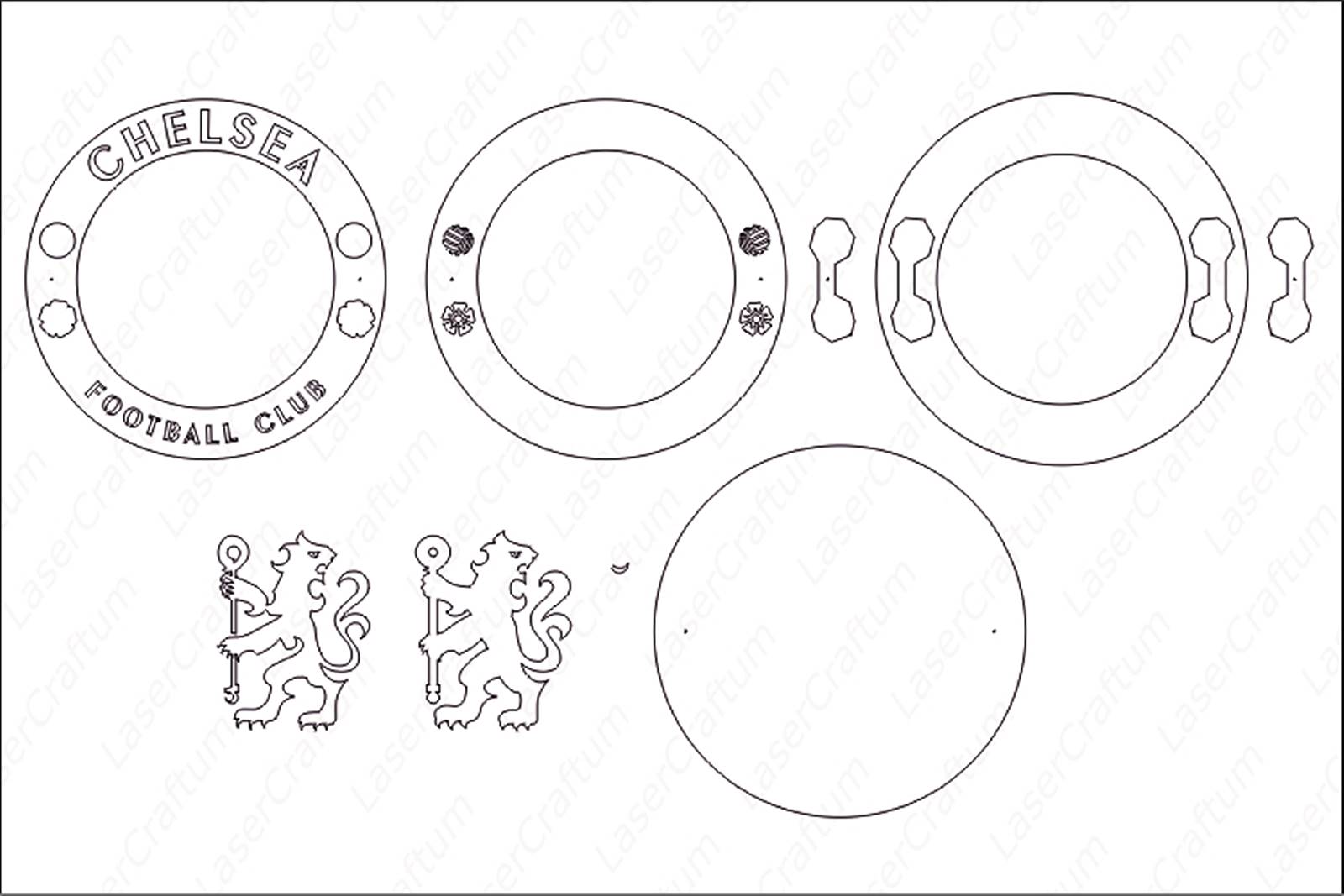 Chelsea Logo Layered Design for cutting - LaserCraftum