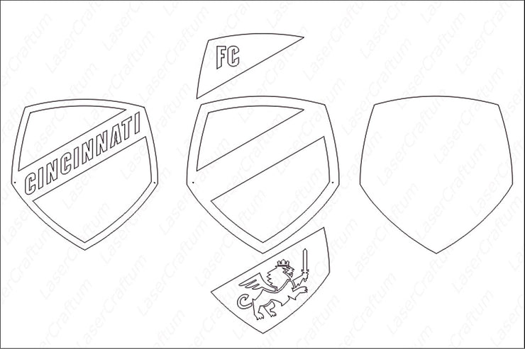 FC Cincinnati Logo Layered Design for cutting - LaserCraftum