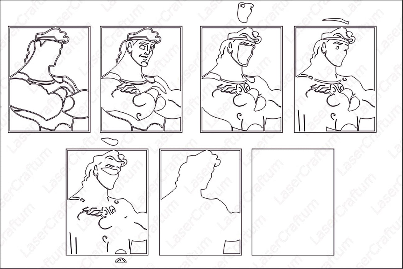 Hercules Layered Design for cutting - LaserCraftum