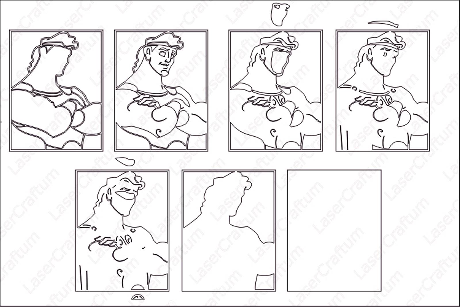 Hercules Layered Design for cutting - LaserCraftum
