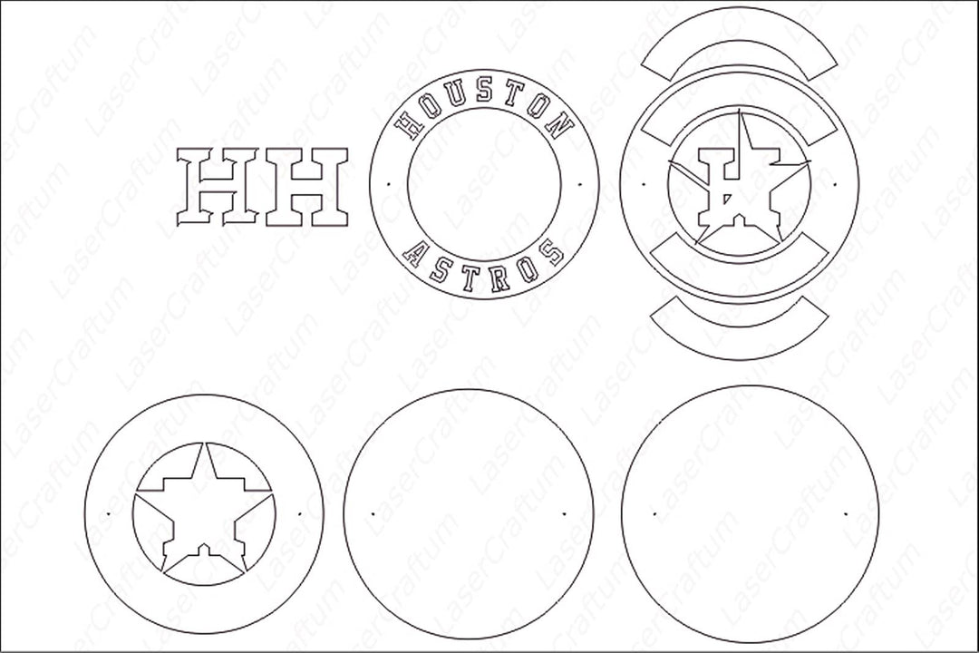 Houston Astros Layered Design for cutting - LaserCraftum
