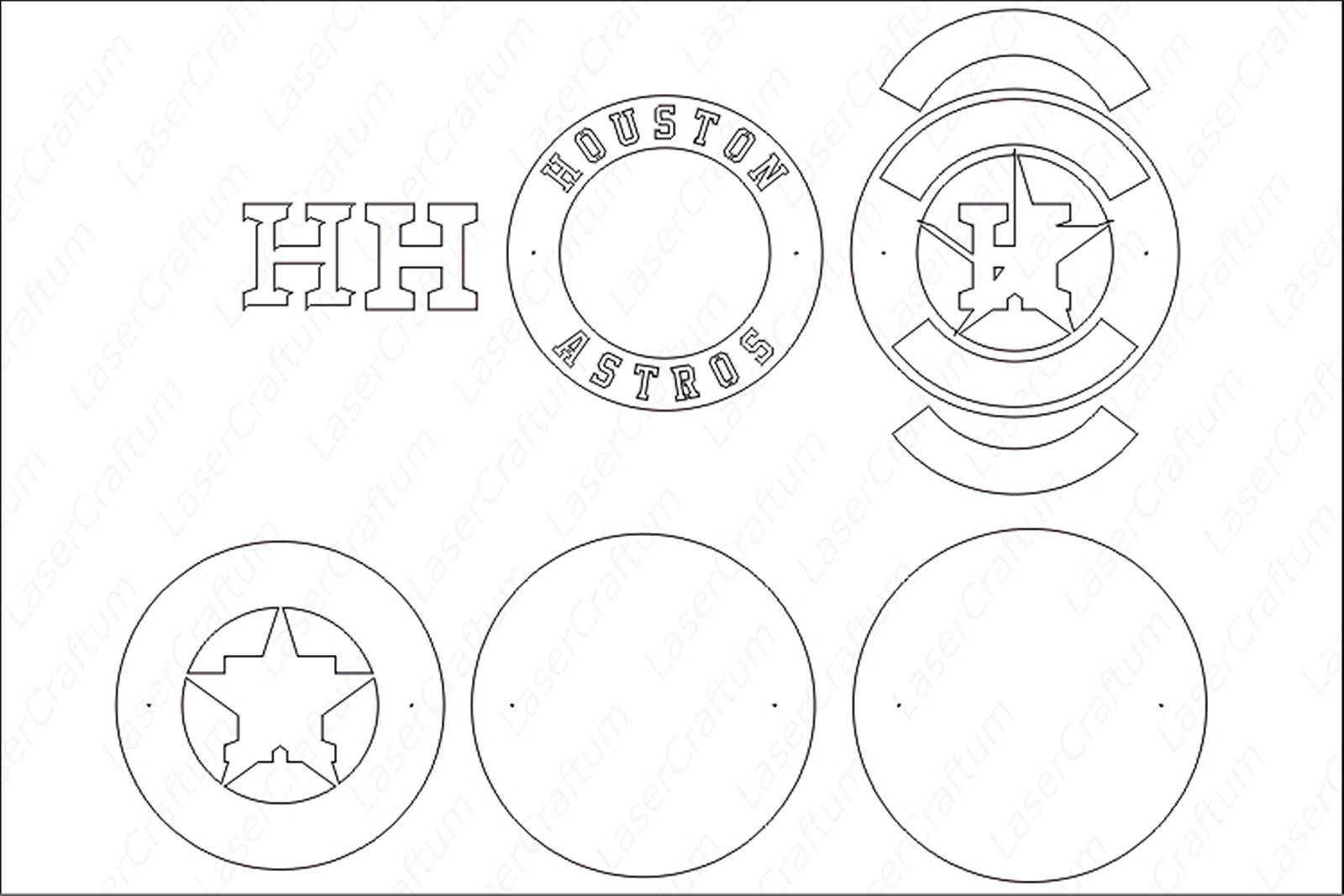 Houston Astros Layered Design for cutting - LaserCraftum