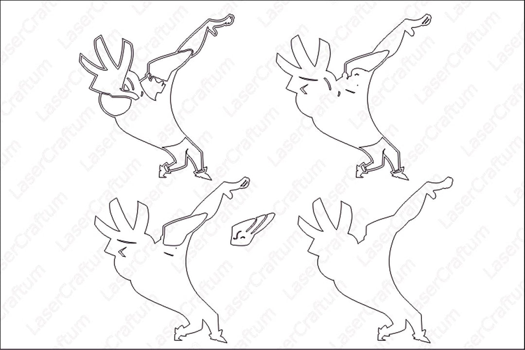 Johnny Bravo Layered Design for cutting - LaserCraftum