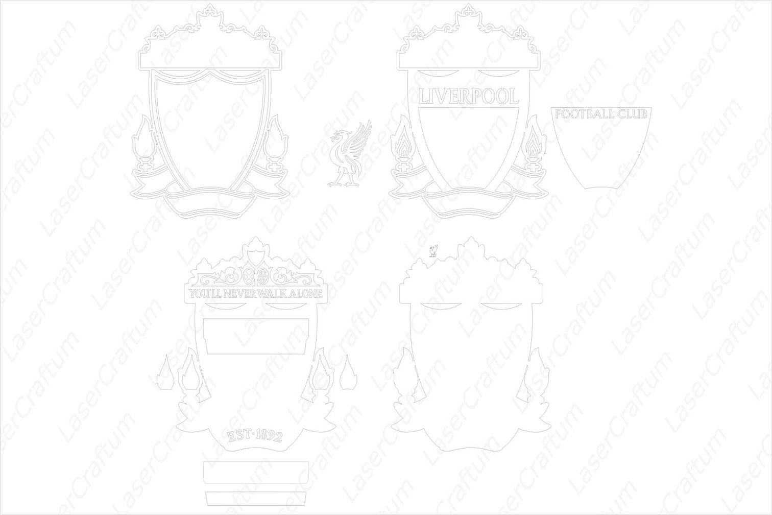 Liverpool Logo Layered Design for cutting - LaserCraftum