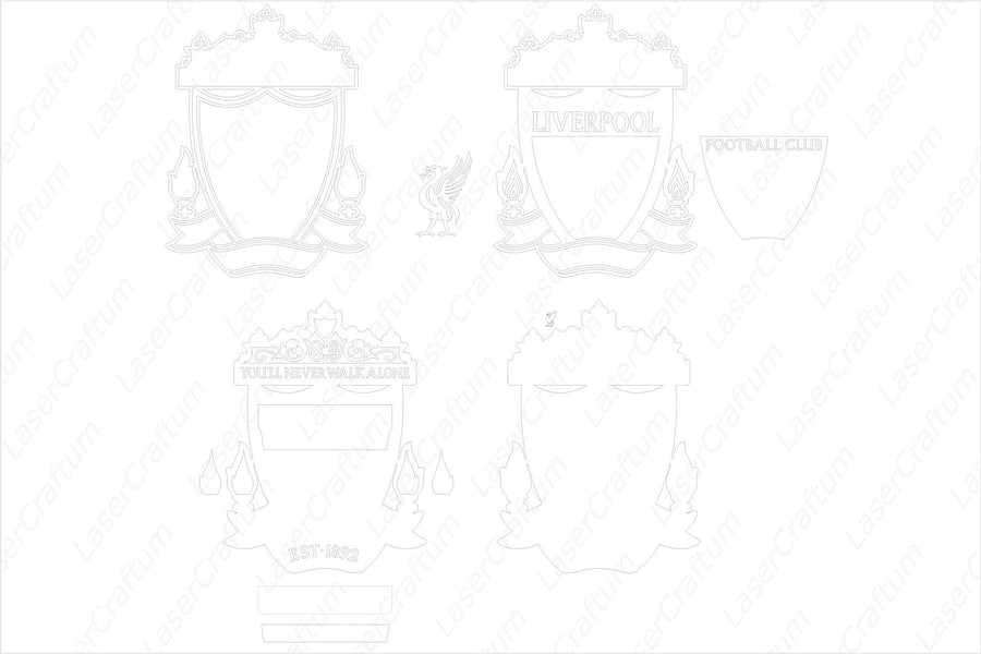 Liverpool Logo Layered Design for cutting - LaserCraftum