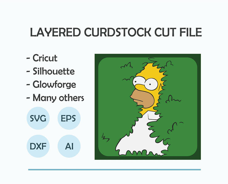 Homer in the Bush Shadow Box. File for cutting - LaserCraftum