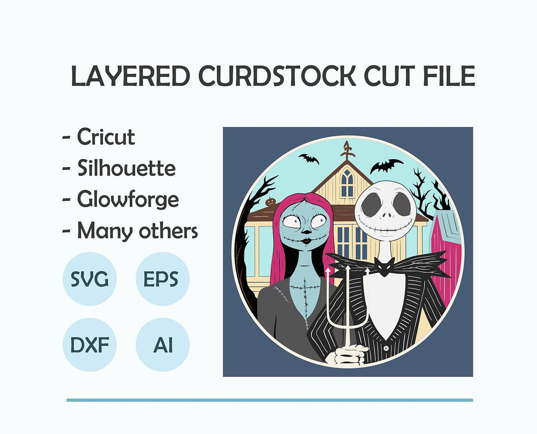 American Gothic Nightmare Shadow Box. File for cutting - LaserCraftum