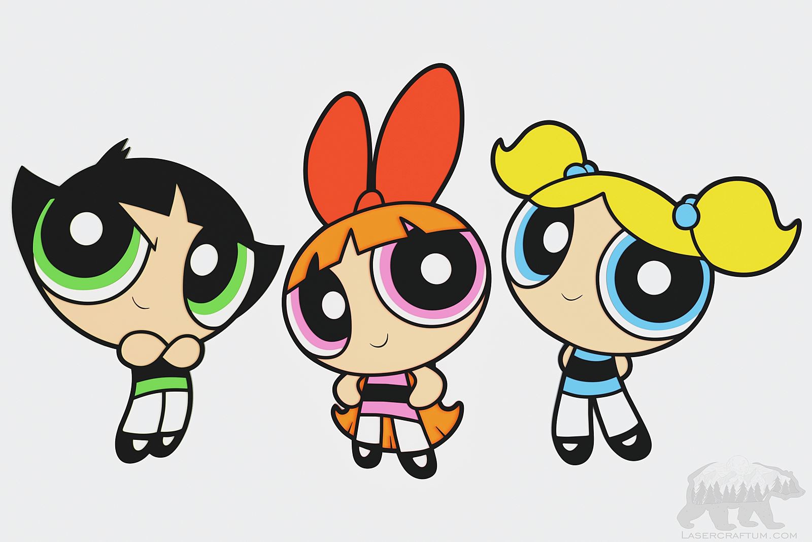 Powerpuff Girls Layered Design for cutting - LaserCraftum