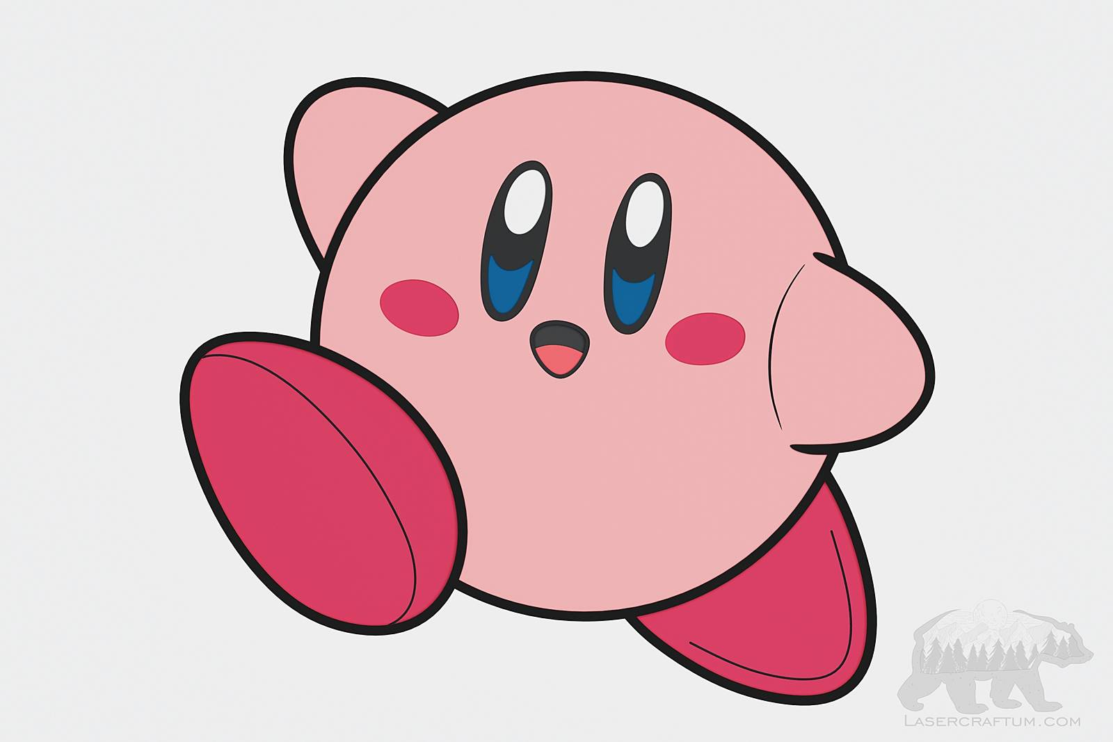 Kirby Layered Design for cutting - LaserCraftum
