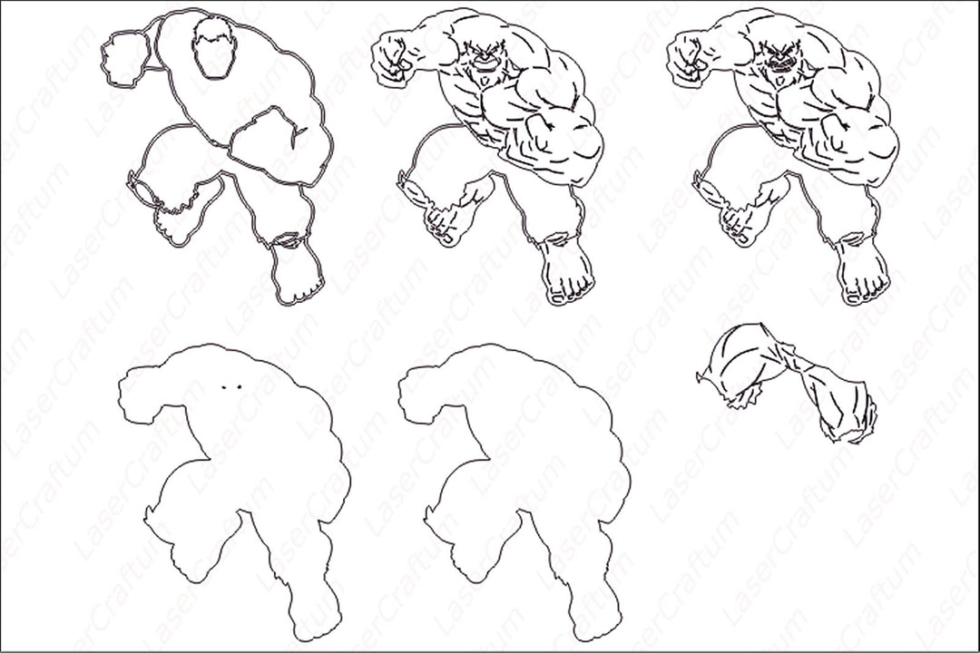 Hulk v3 Layered Design for cutting - LaserCraftum