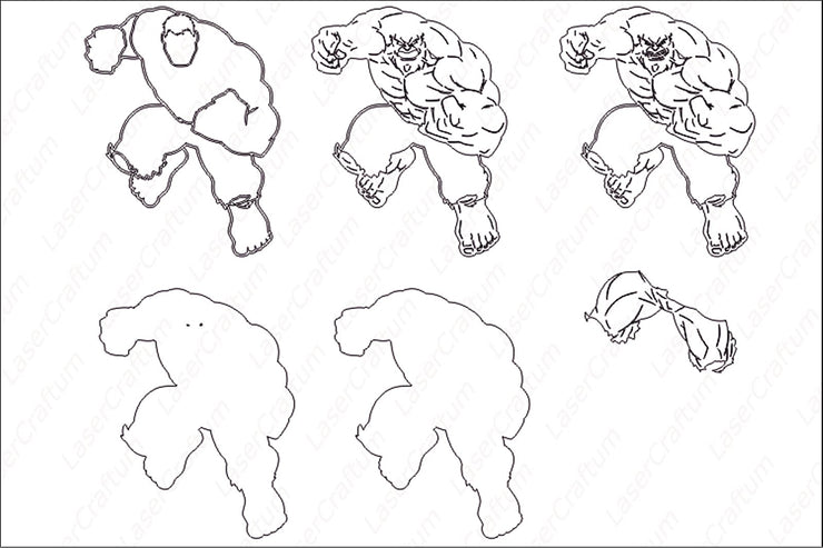 Hulk v3 Layered Design for cutting - LaserCraftum