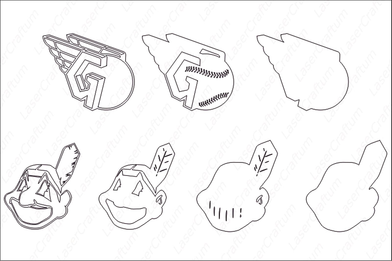Cleveland Guardians Layered Design for cutting - LaserCraftum