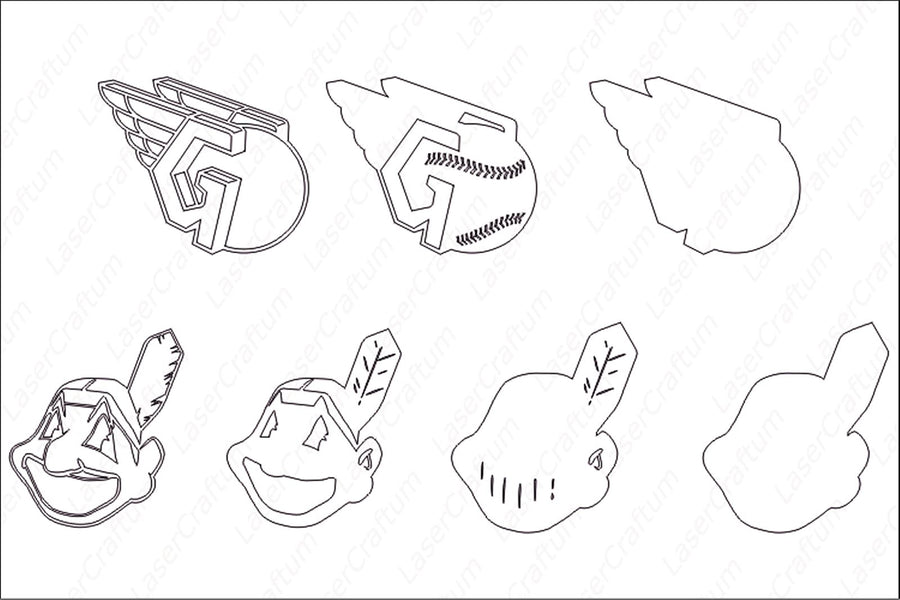 Cleveland Guardians Layered Design for cutting - LaserCraftum