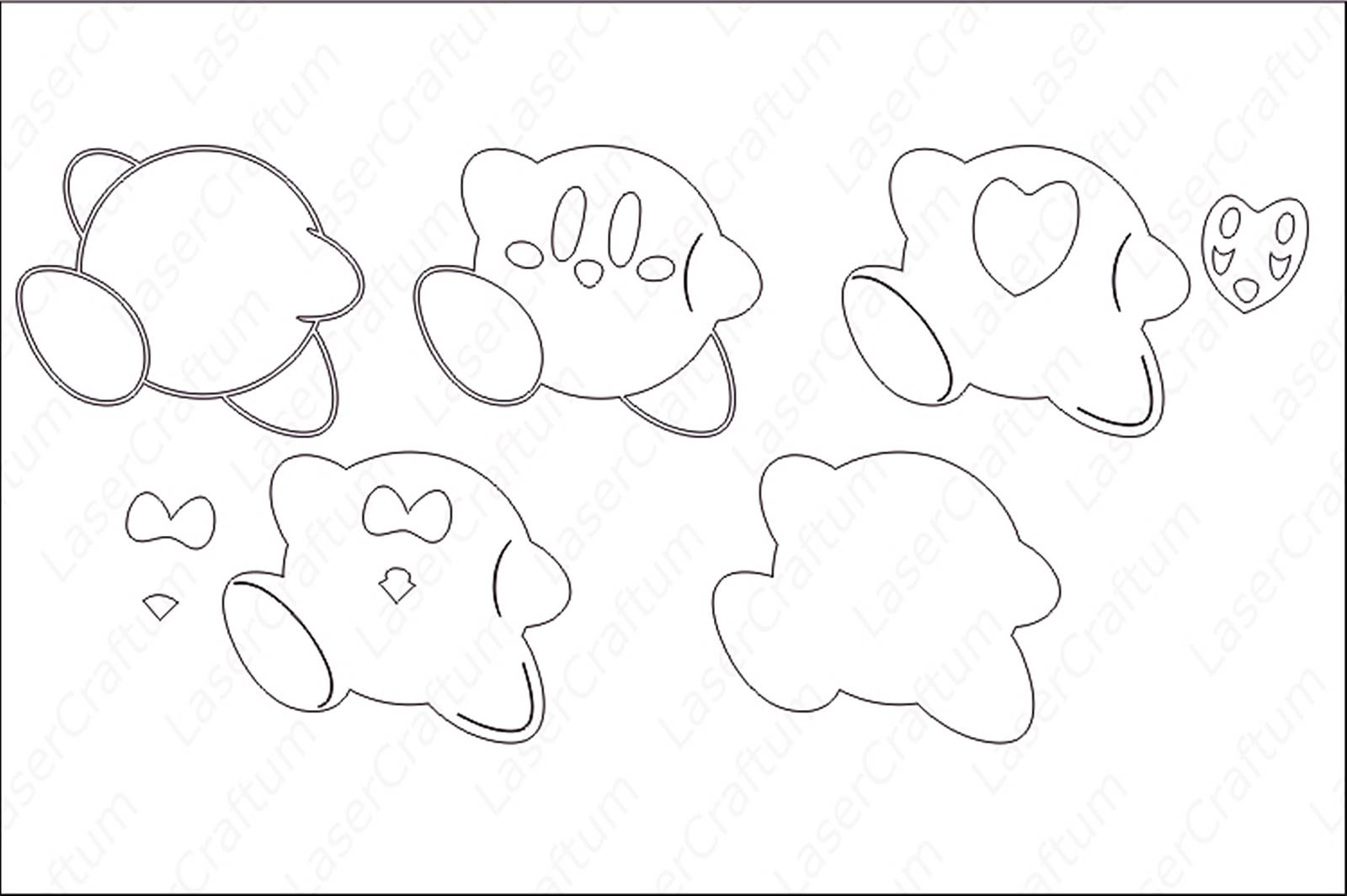 Kirby Layered Design for cutting - LaserCraftum