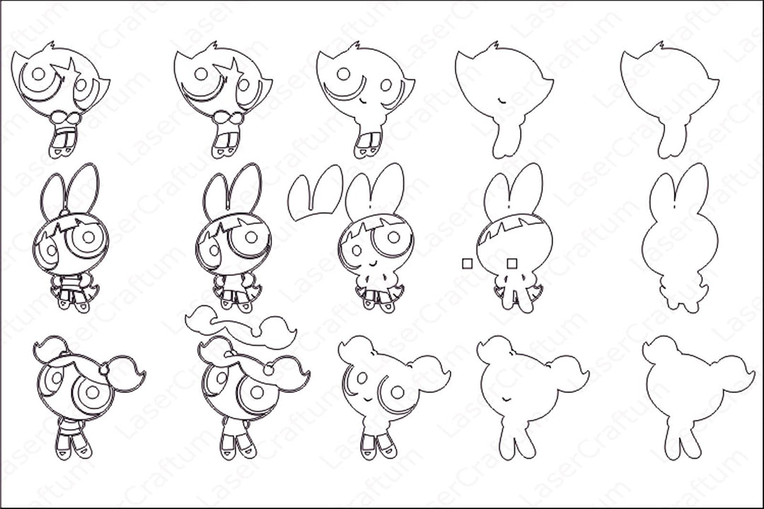 Powerpuff Girls Layered Design for cutting - LaserCraftum