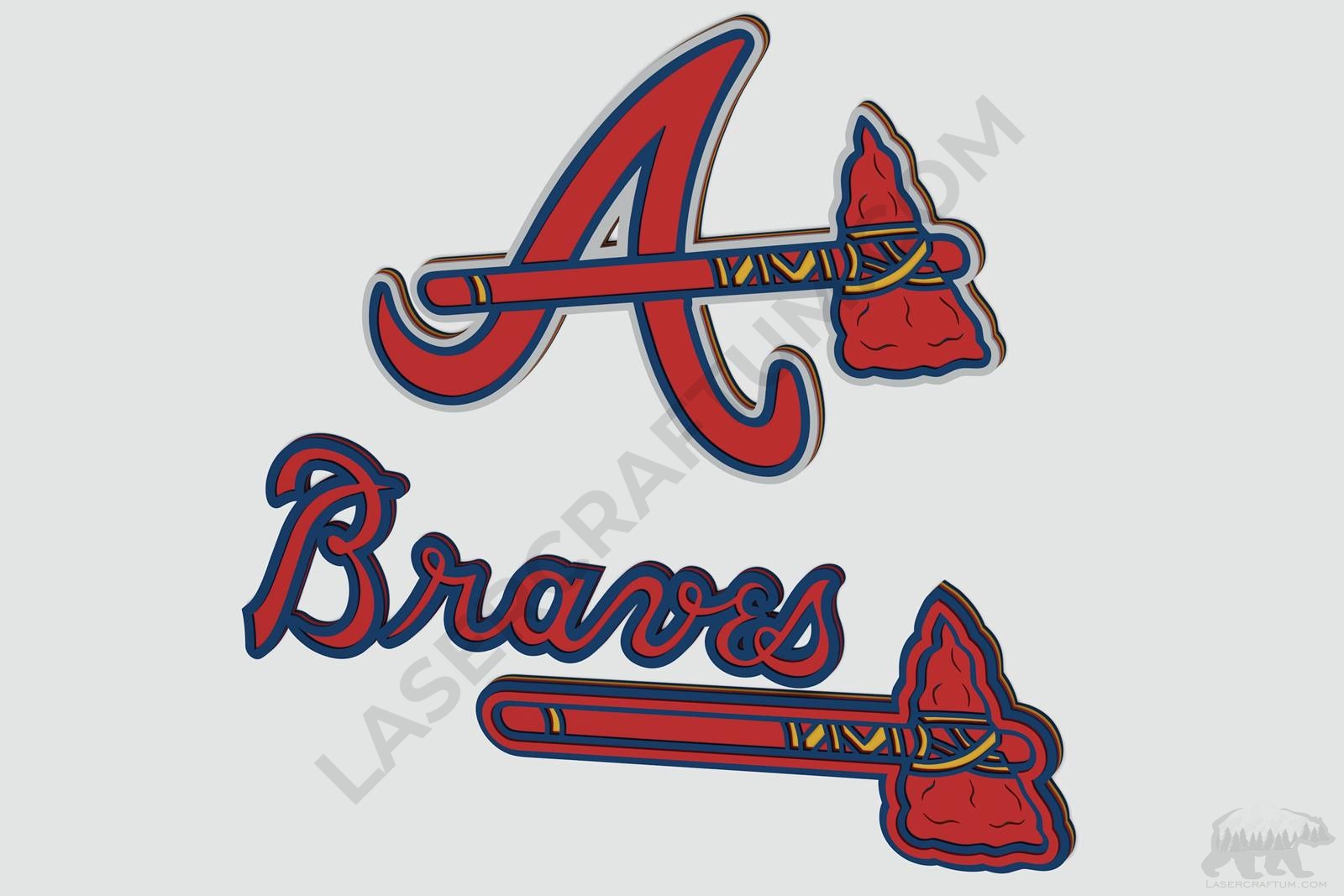 Atlanta Braves Layered Design for cutting - LaserCraftum
