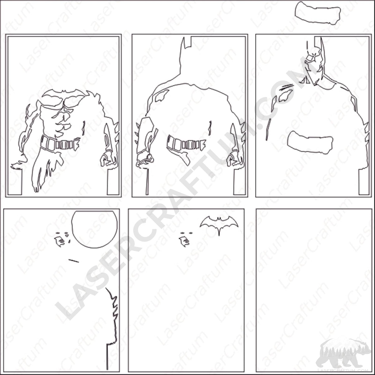 Batman Layered Design for cutting - LaserCraftum