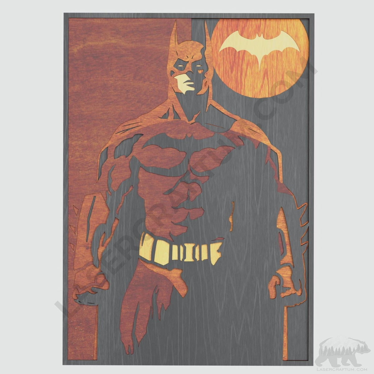 Batman Layered Design for cutting - LaserCraftum