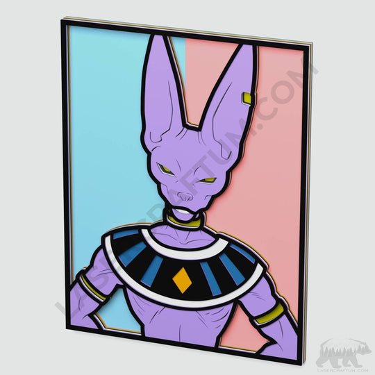 Beerus Layered Design for cutting - LaserCraftum