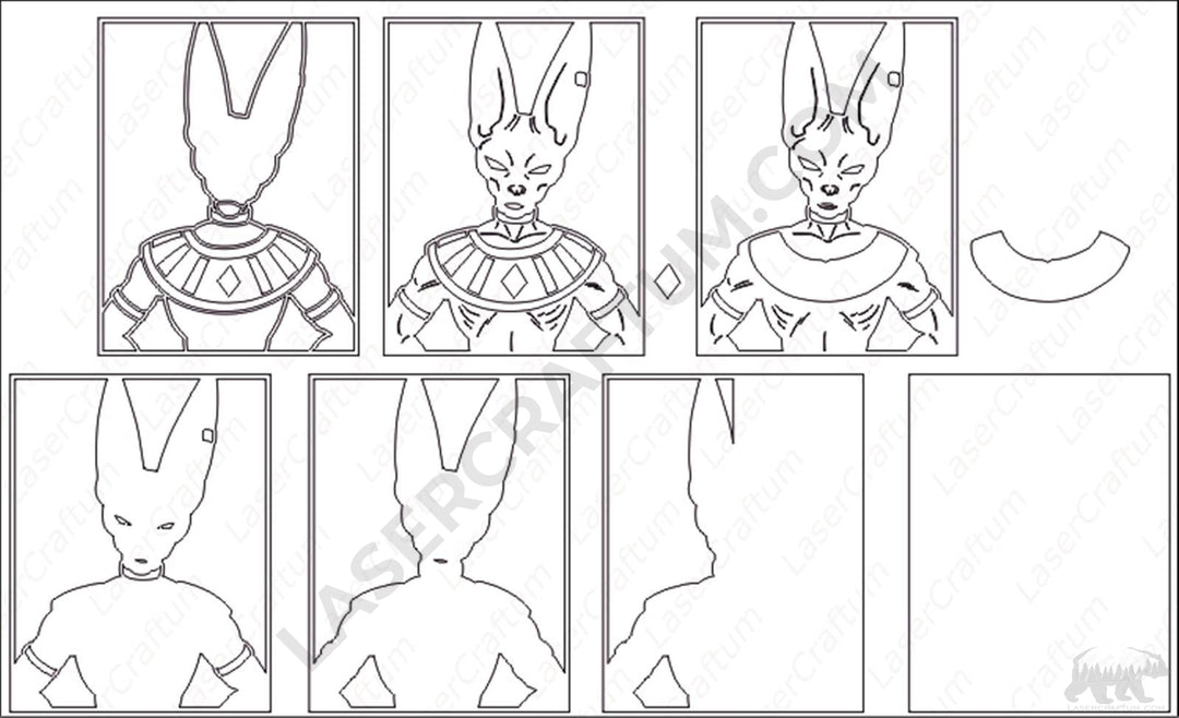 Beerus Layered Design for cutting - LaserCraftum