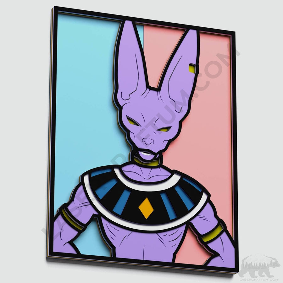 Beerus Layered Design for cutting - LaserCraftum