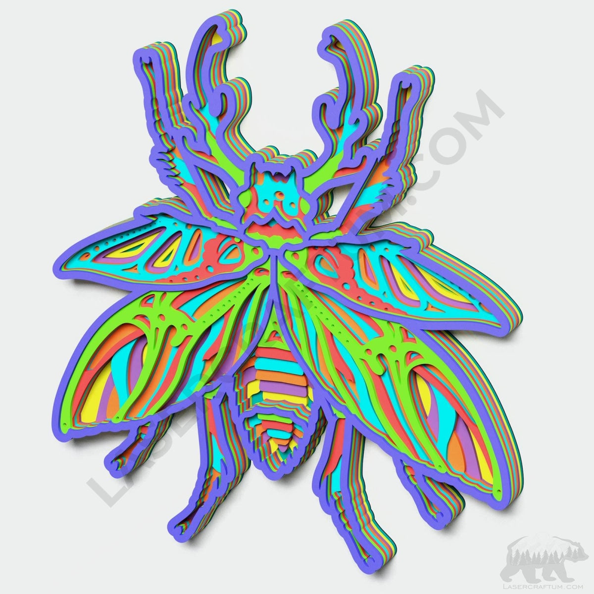 Beetle Layered Design for cutting - LaserCraftum
