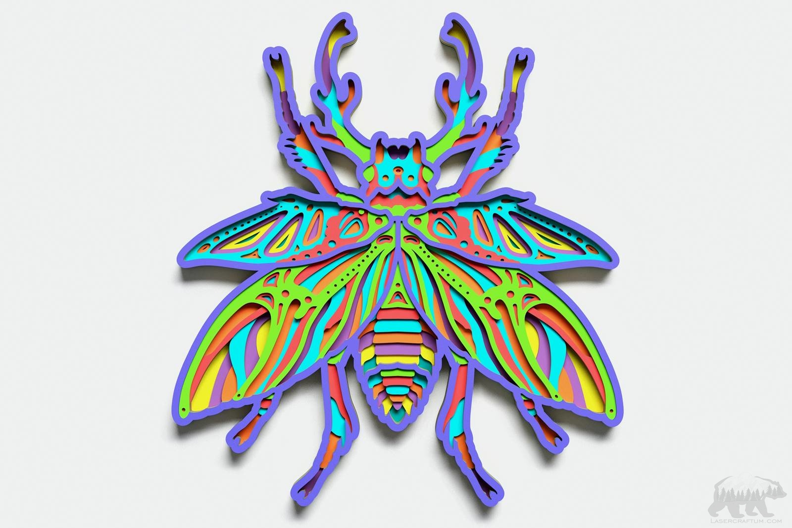 Beetle Layered Design for cutting - LaserCraftum
